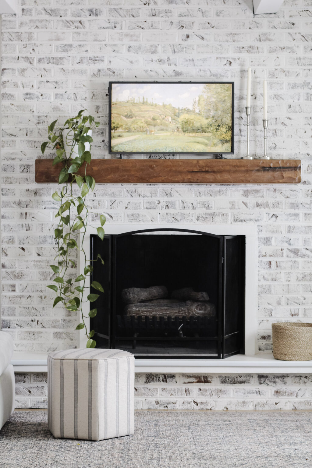 Revitalizing a 1960s Brick Fireplace: From Dark + Dated to Light ...